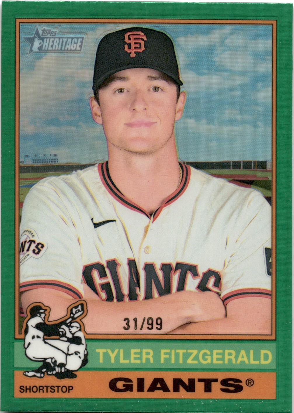 2025 Topps Heritage - Tyler Fitzgerald #238 Chrome Green Border /99 for ...