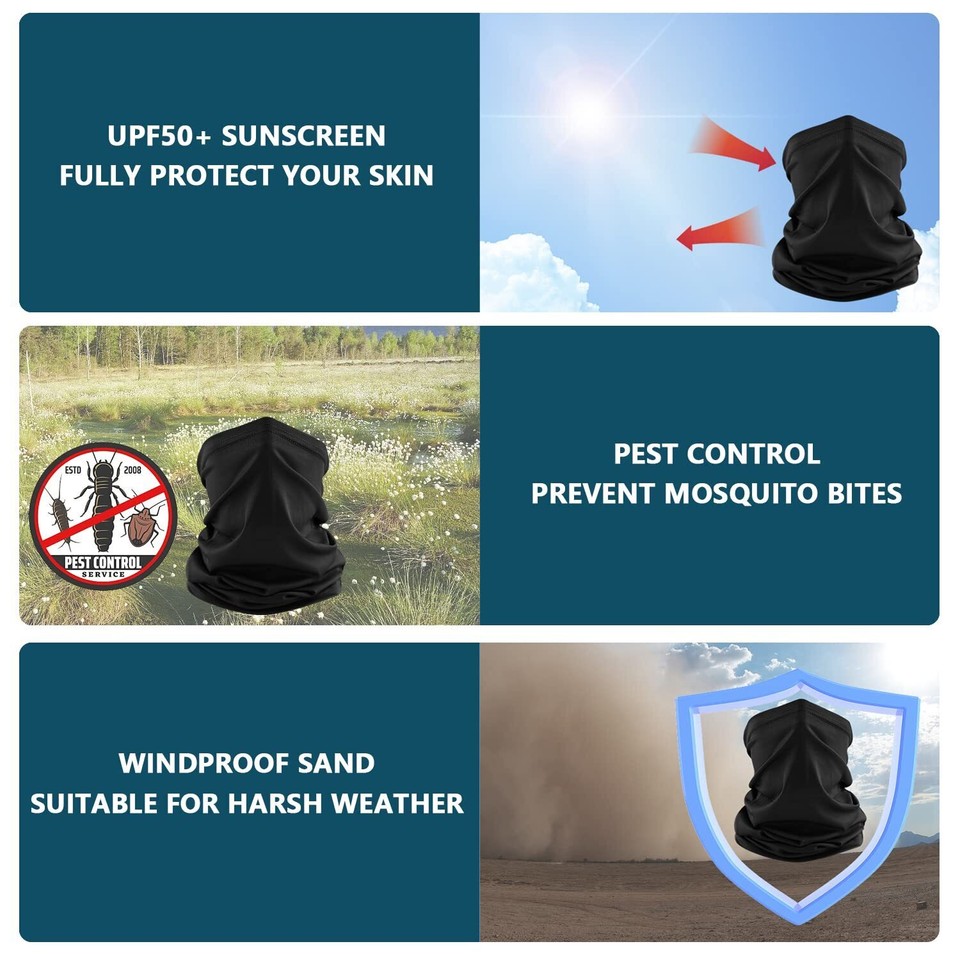 8Pcs Neck Gaiter Balaclava Gator Face Mask UV Protection Breathable ...