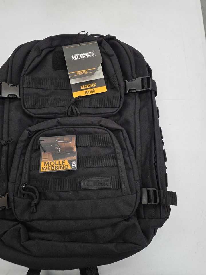 Highland Tactical Major Tactical Backpack (Black) NEW | eBay