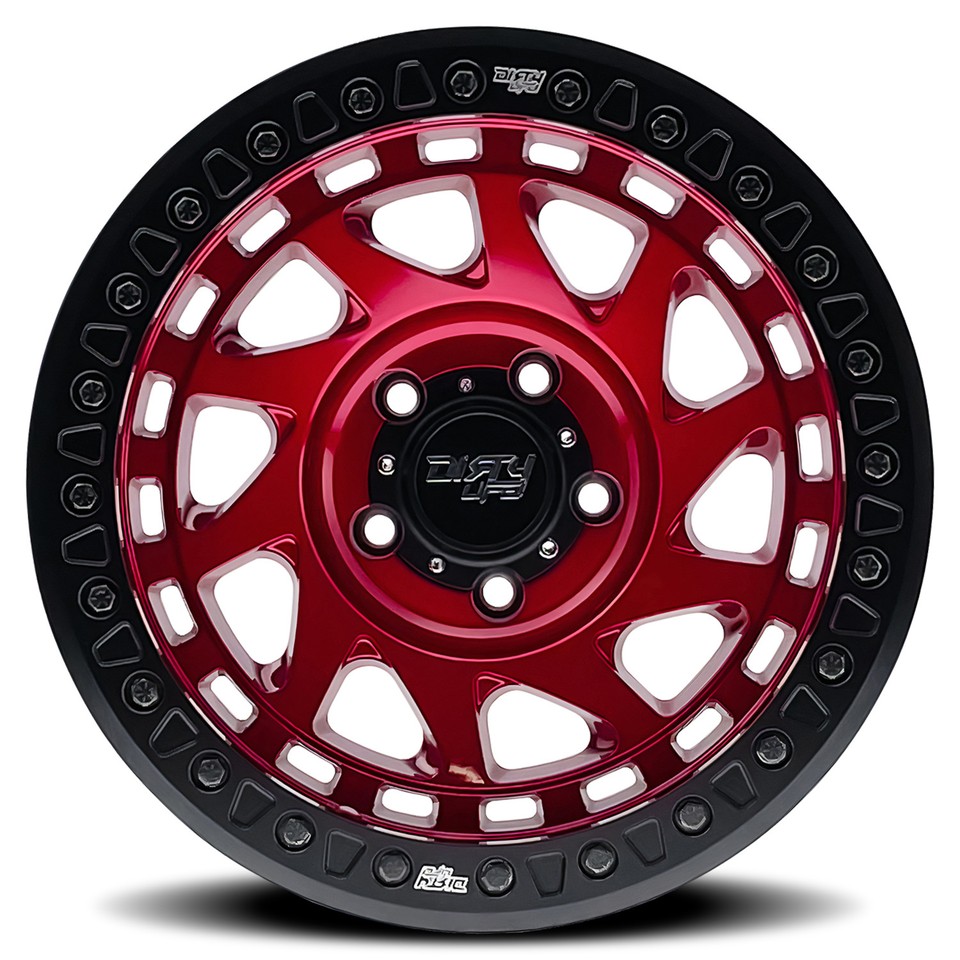 17x9 Dirty Life 9313 Enigma Race Crimson Candy Red BEADLOCK Wheel 8x6.5 ...