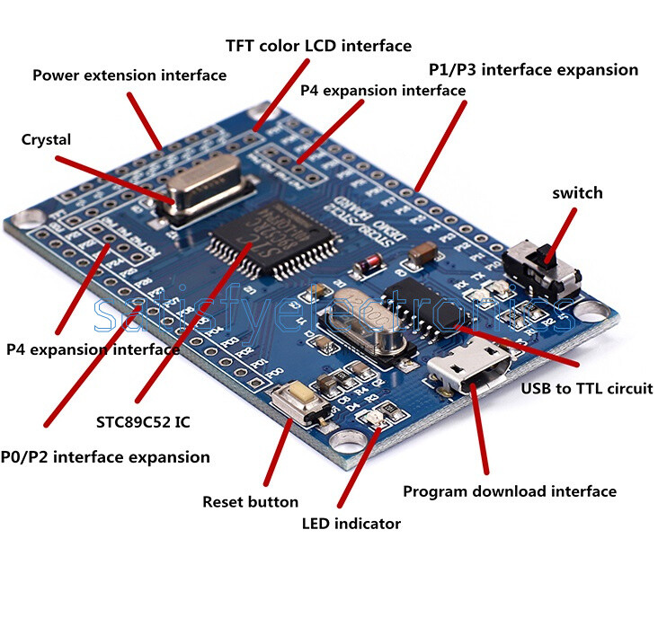 51 SCM minimum system board STC89C52 STC89C52RC development learning ...