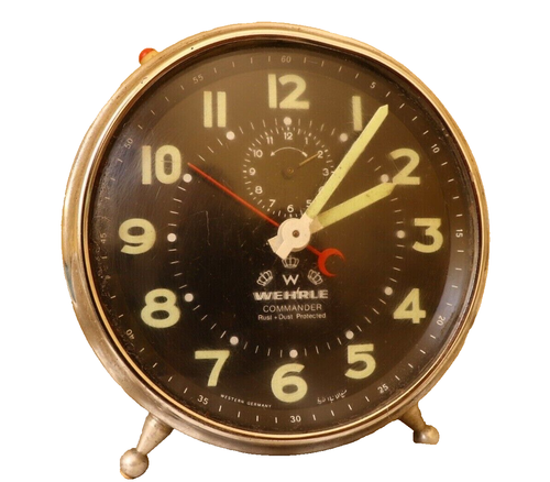 1950s Wehrle Commander German Mechanical Alarm Clock w/Jewelled ...
