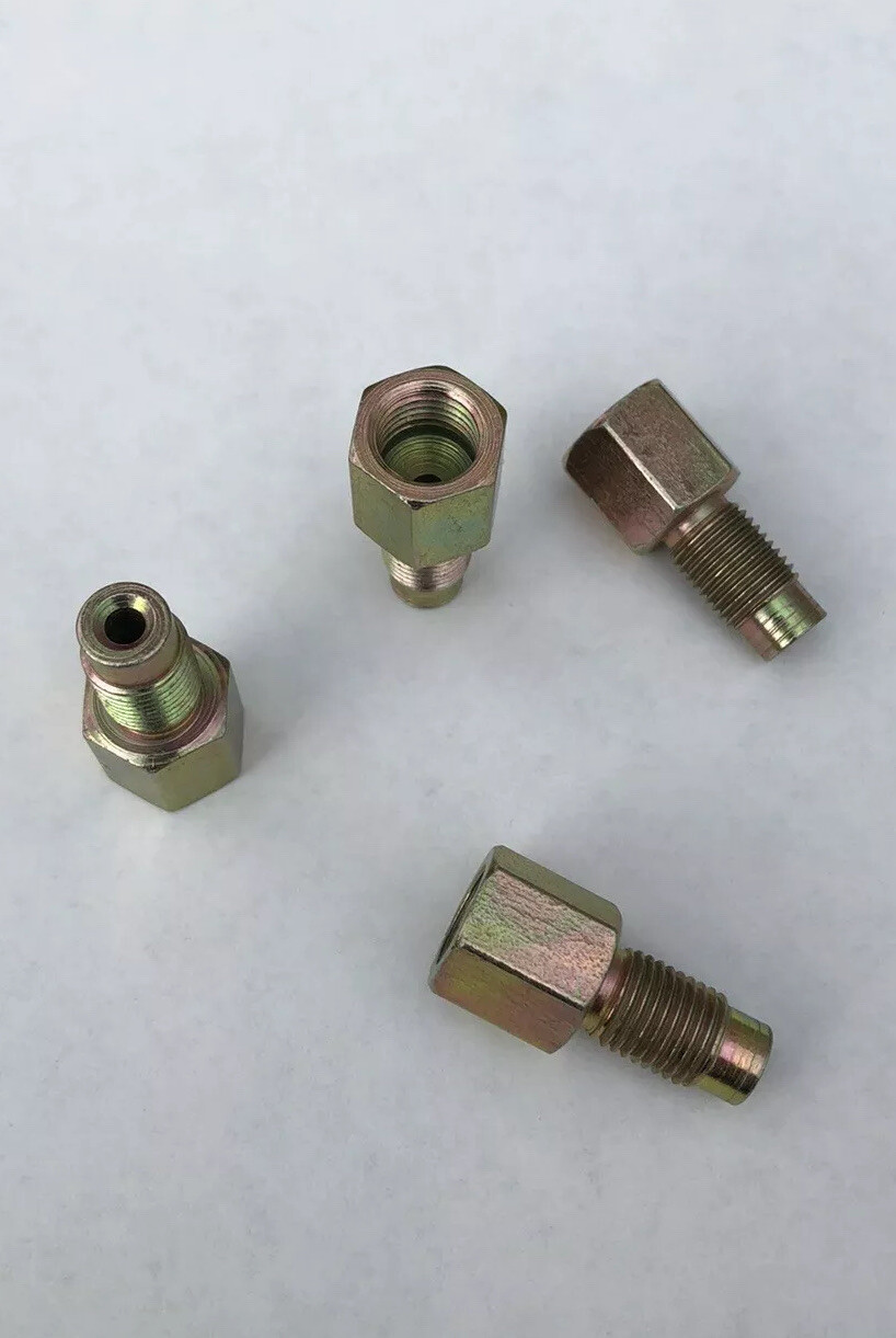 Metric Brake Line Adapter M9-1.0 Male to 3/8-24 Female 3/16 Tube AGS ...