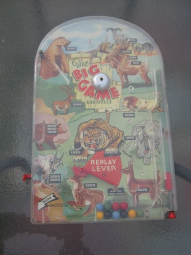 1950's MARX Tabletop Pinball Game "The Big Game" Bagatelle Safari ...