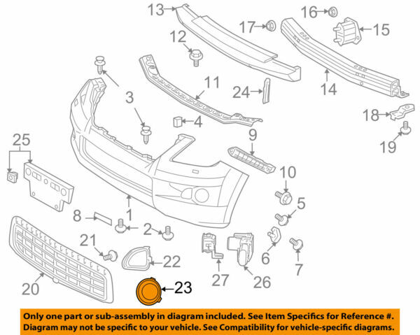 52128-60050 Toyota Cover, front bumper hole, lh 5212860050, New Genuine ...