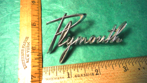 BK70 Plymouth Dash Emblem Vintage Metal Script 1961? BELVEDERE FURY ...