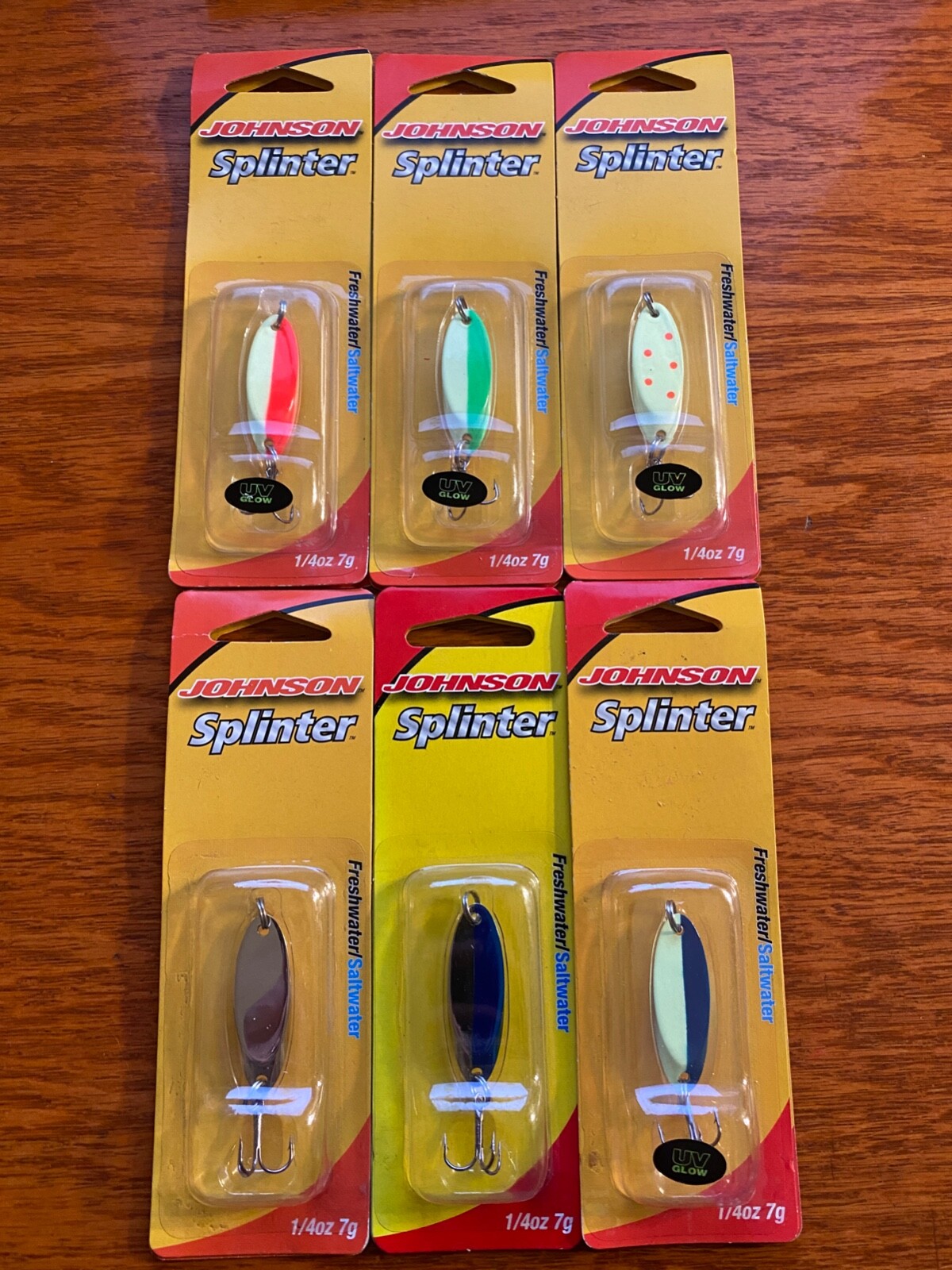 6 NEW Johnson Splinter Ice, 1/4 Oz ASSORTED COLORS (4 are UV Glow) | eBay