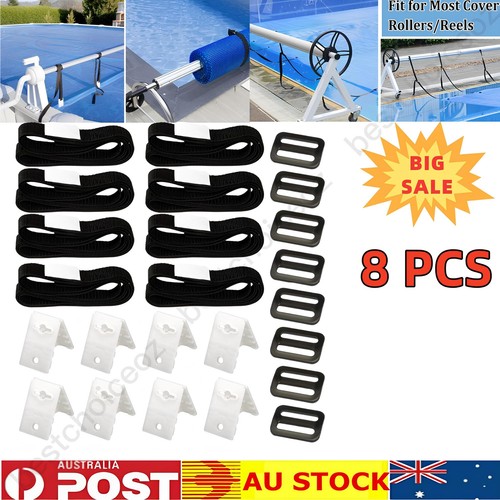 8 PCS Pool Cover Attachment Straps Reel Attachment Kit In-Ground ...