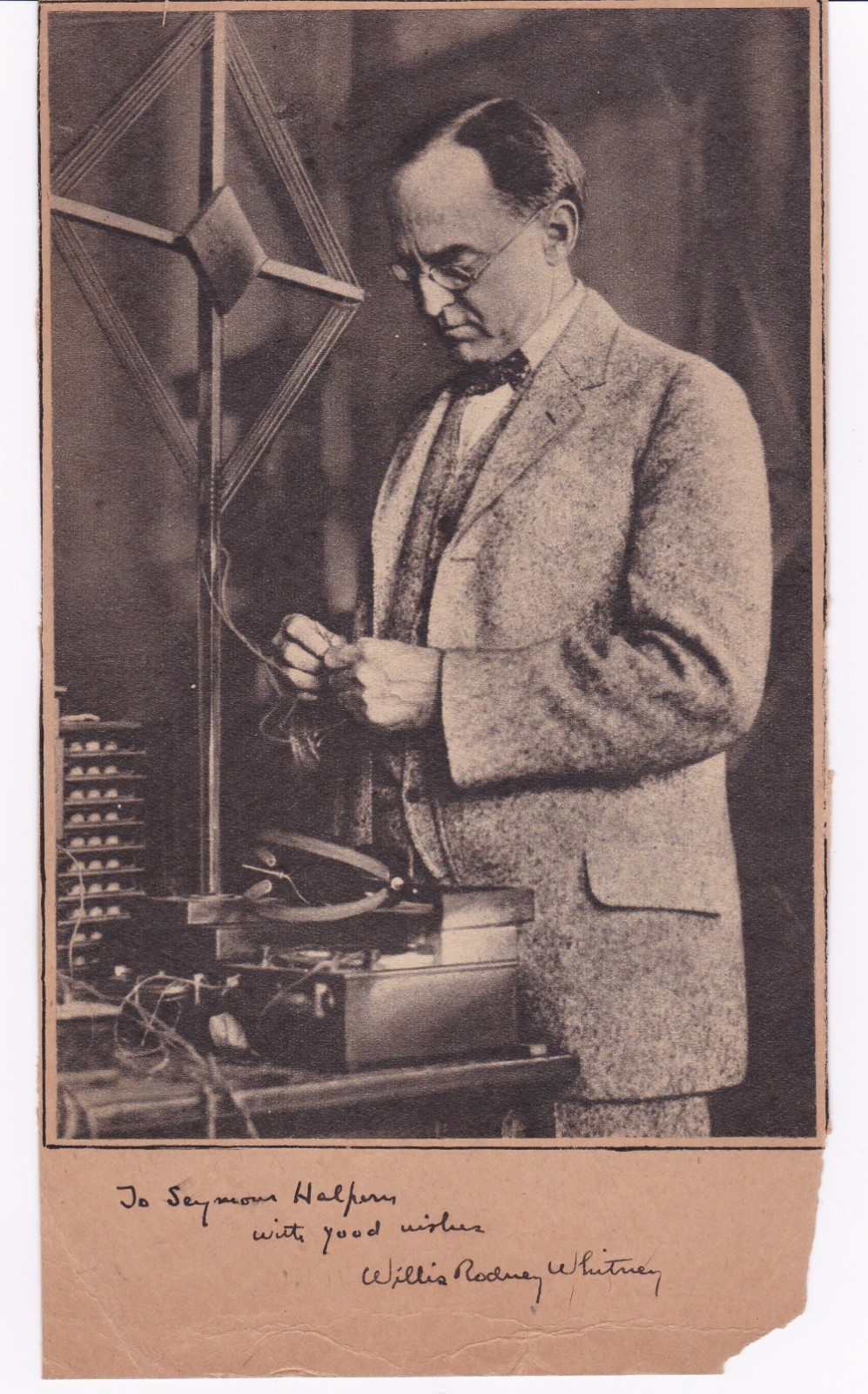 Chemist WILLIS R. WHITNEY c.1930 SIGNED PORTRAIT - created GE Research ...