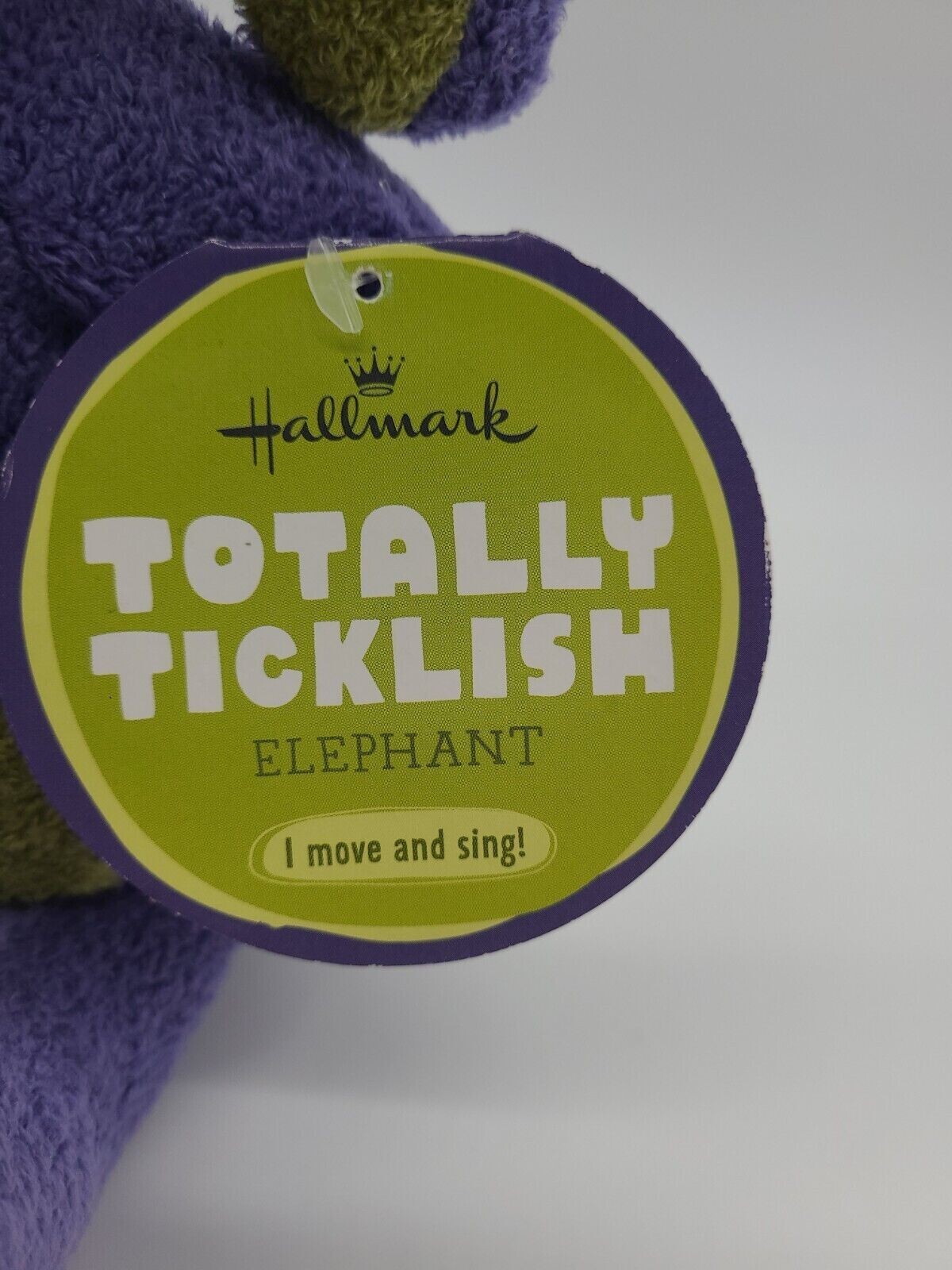 HALLMARK ELEPHANT TOTALLY TICKLISH TICKLE HERE & LAUGH STUFF ANIMAL NEW ...