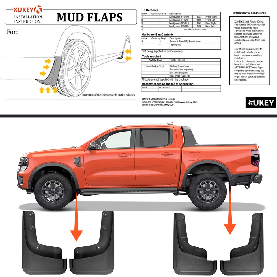Splash Guard Mudguard Mud Flaps Mud Guards Fenders For 2024 -2025 Ford ...