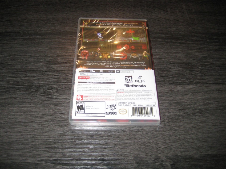 DOOM + DOOM II (LIMITED RUN GAMES #283 LRG) | eBay