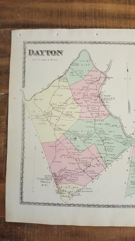 Antique Colored MAP - DAYTON & CORNISH, MAINE - / Atlas York County, ME ...