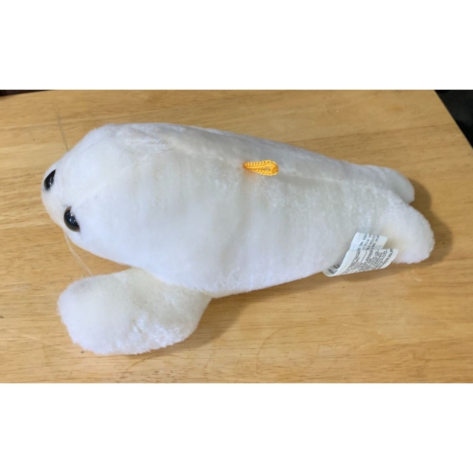 1997 Fable Toy White Seal Plush stuffed Animal Doll Toy 10 in Length ...