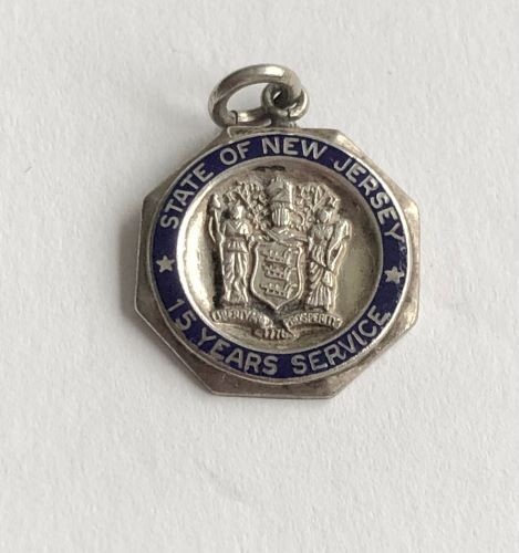 Vintage Sterling Silver Enamel State of New Jersey 15 Year Service ...