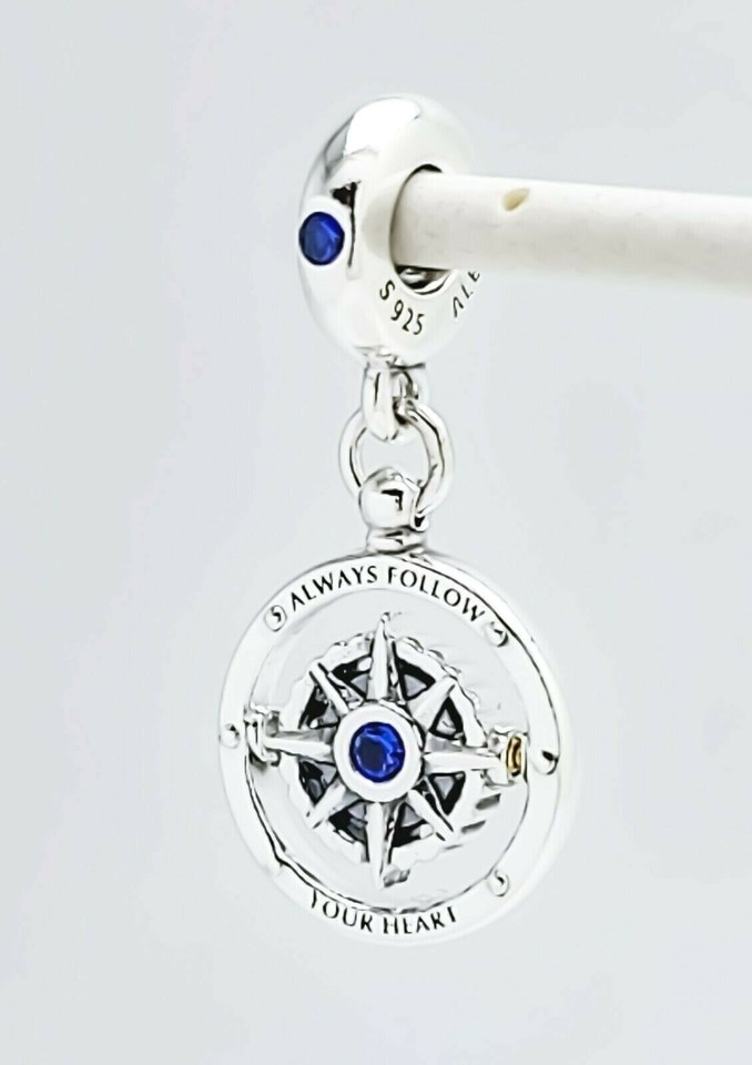 100% Authentic PANDORA 925 Ale Spinning Compass Dangle Charm Pendant ...
