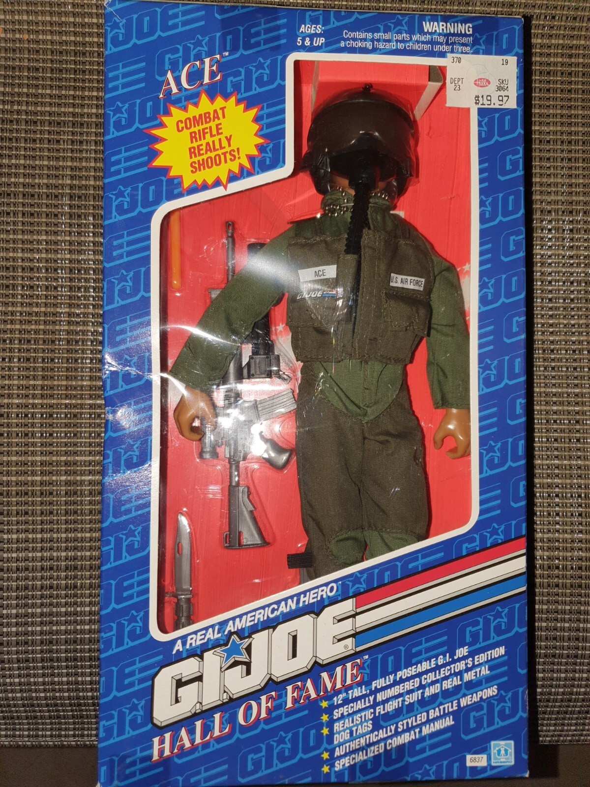 GI Joe Hall of Fame "ACE" 12" Action Figure Hasbro 1992 New In SEALED ...