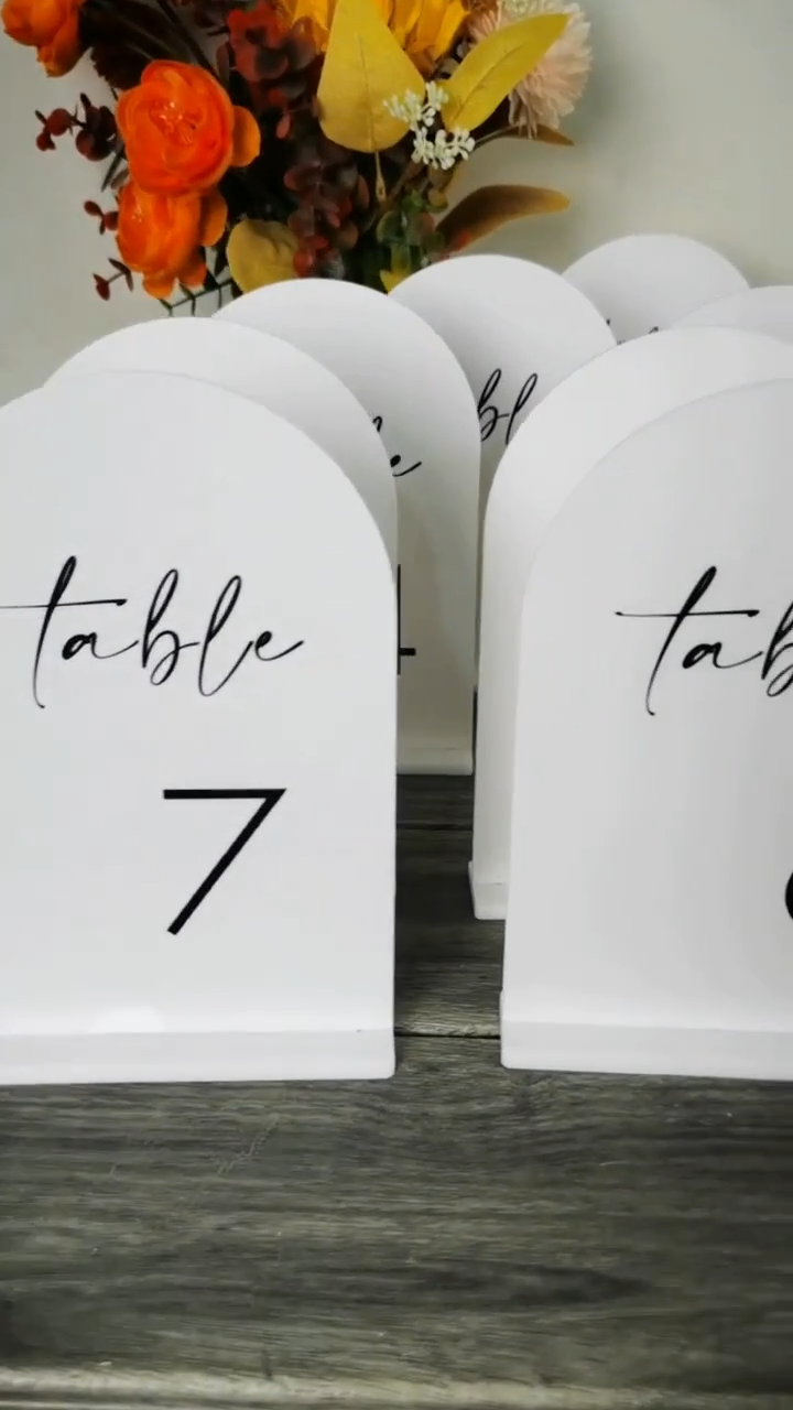 Wedding Table Numbers with Stands Party Table Numbers Wedding Reception ...