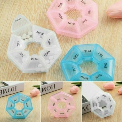 7 Day Weekly Daily Pill Box Organiser Medicine Tablet Storage Dispenser ...