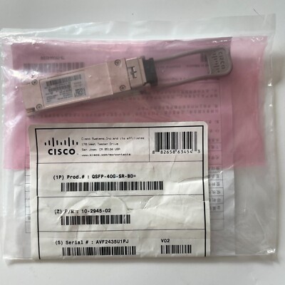 Open Bag/New Product Cisco QSFP-40G-SR-BD / 10-2945-02 Transceiver with ...