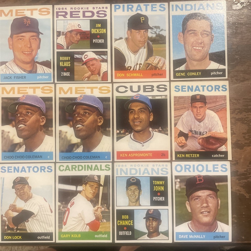 1964 Topps Baseball 21 Card Mid Grade Lot W/ Tommy John RC, Hi #s ...