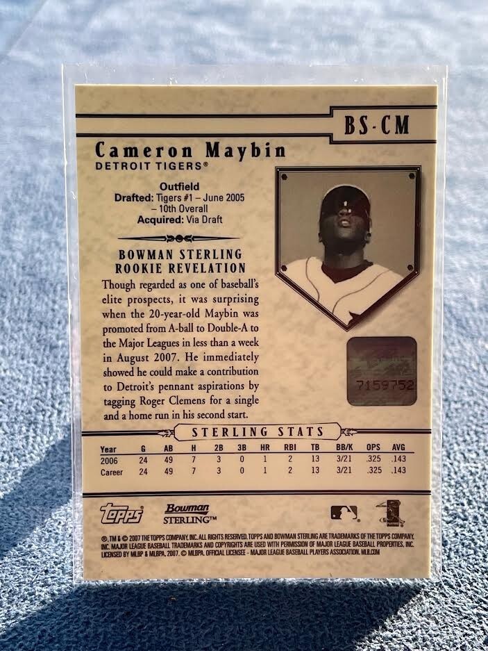 Cameron Maybin 2007 Bowman Sterling #BS-CM RC ROOKIE AUTO *BROOKLYN ...