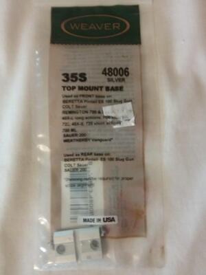 Weaver 35S Silver Top Mount Base Beretta Colt Remington Sauer Weatherby ...