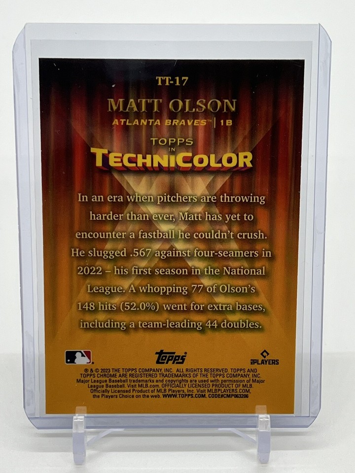 2023 Topps Chrome Baseball Matt Olson Topps In Technicolor Card Atlanta ...