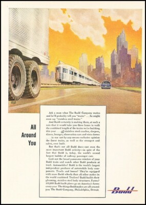 1949 Budd Train Railroad Automobile Vintage Advertisement Print Art Ad ...