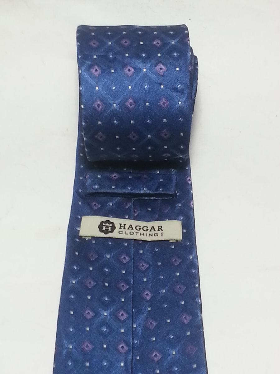 HAGGAR Clothing Washable Blue Slim Neck Tie 3" W 61" L Neckwear ...