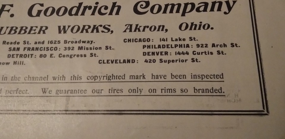 Goodrich Automobile Tires 1904 Antique Print Ad B.F. Goodrich Akron ...