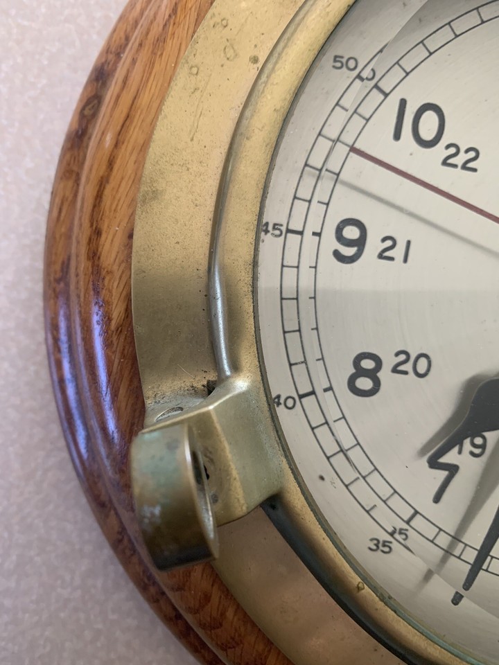 Vintage Bell Clock Company Nautical Ship's Porthole Brass & Oak Wall ...