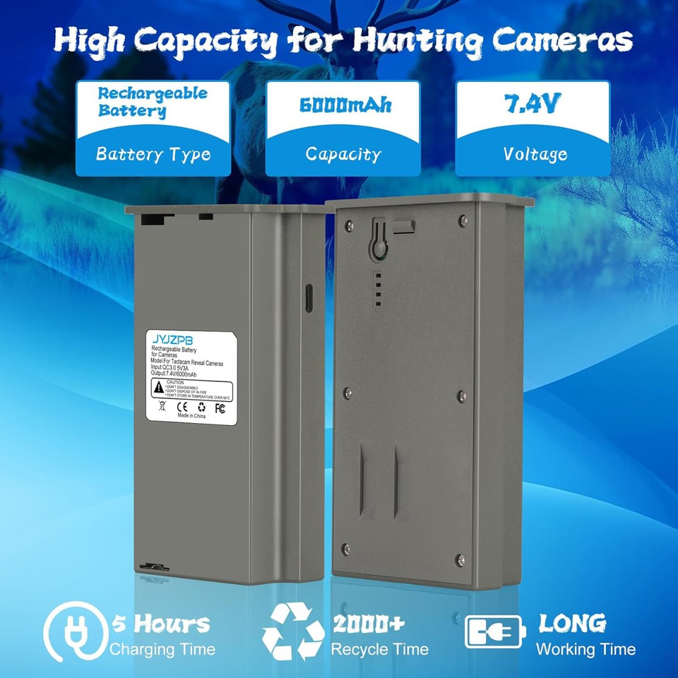 2PCS Rechargeable Battery for Reveal Hunting Trail Camera X Gen 3.0,2.0 ...