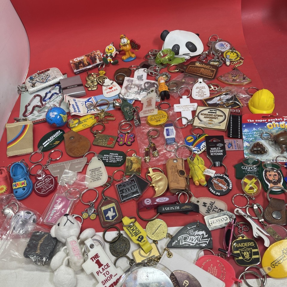 Huge keychains lot Keyrings Fobs Backpack Charms Purse Handbag Pendants ...