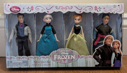 NEW Disney Store Frozen Mini Doll Set Kristoff Anna Elsa Hans Unopened ...