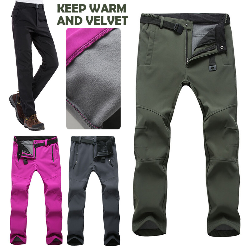 Windproof Waterproof Thick Fleece Thermal Trouser Tactical Hiking Warm ...