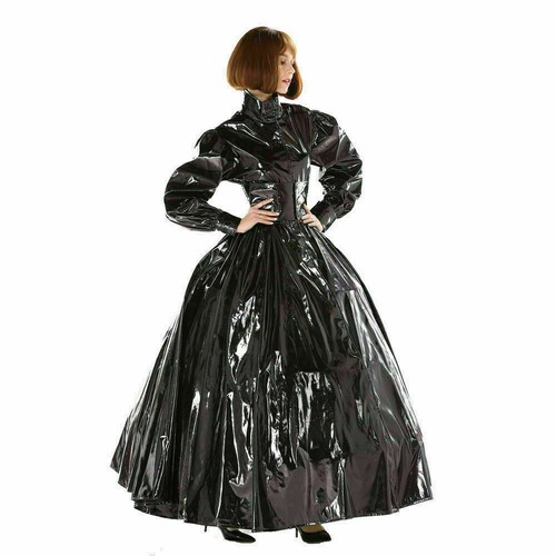 Gothic Punk Black PVC Ball Gown Dress Uniform Crossdress For Party Male ...