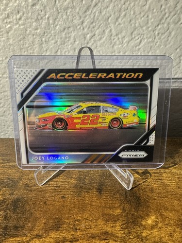2019 Panini Prizm Racing NASCAR Acceleration White Prizm Joey Logano /5 ...