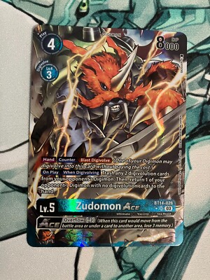 Zudomon Ace BT14-026 SR Alternate Art Digimon CCG | Blast Ace Near Mint ...