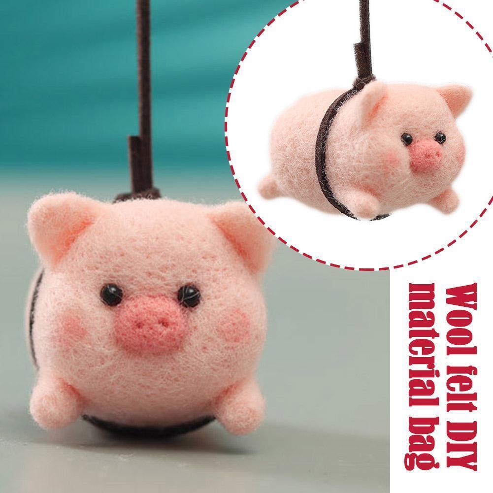 Non-Finished Felt Creative Cute Panda Bear Pig Hamster Wool Felt Poke ...