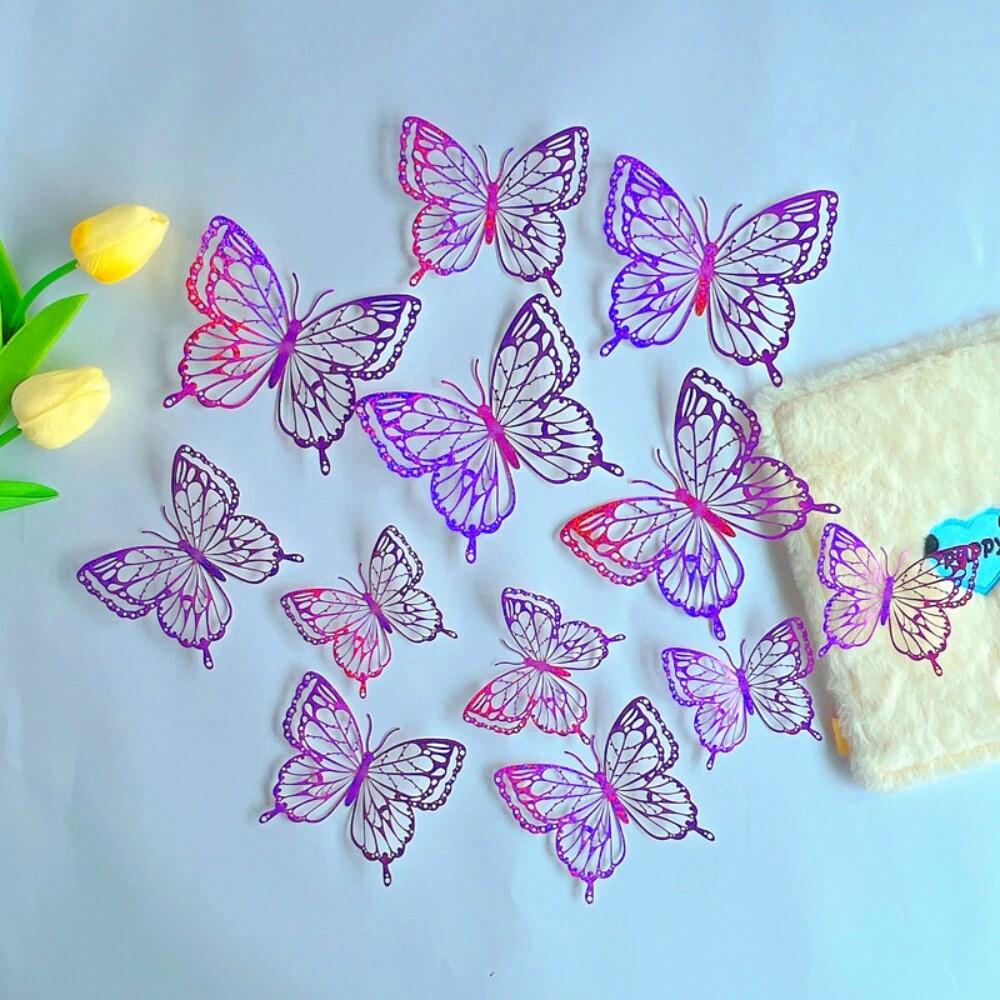 Laser Reflective Butterfly Wall Sticker Can Be Removed Decoration ...