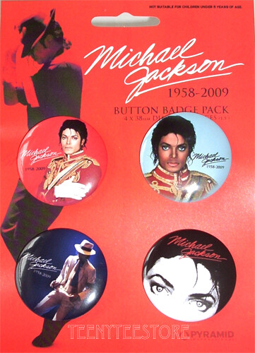 Michael Jackson RED Memorial Button Badge Pack 4 Badges on the Original ...