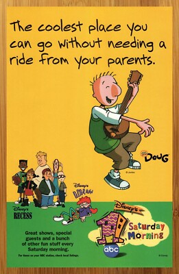 1993 Disney's 1 Saturday Morning Print Ad/Poster Doug Recess Pepper Ann ...
