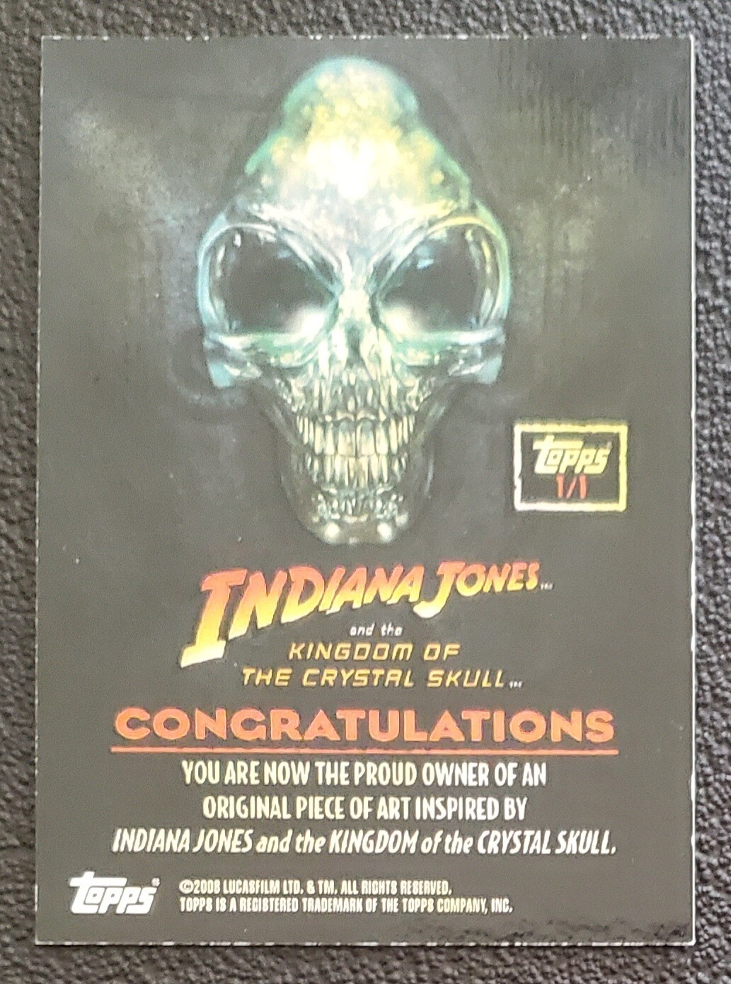 2008 sketch card art PROFESSOR OXLEY crystal skull PRONOVOST topps ...