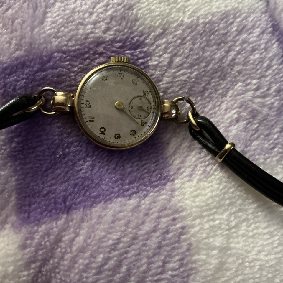 Vintage 9ct Gold Ladies Cocktail Watch With Sub Seconds Hand-Wind-Up ...