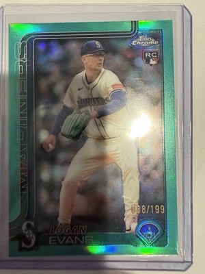 2025 Topps Chrome Update - Logan Evans Rookie RC Aqua Refractor /199 ...
