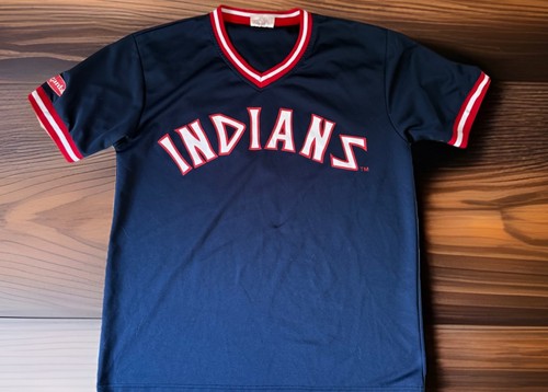 Cleveland Indians Jersey Mens XL Navy MLB Baseball Throwback 70s SGA ...