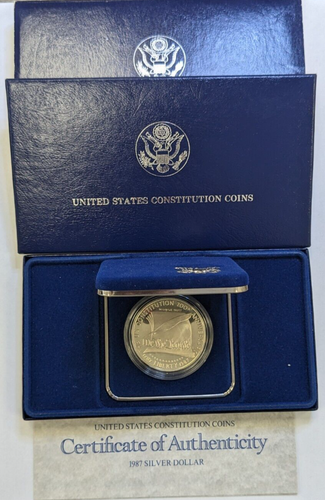 1987-S US Mint Constitution Commemorative Proof Silver Dollar Coin OGP ...