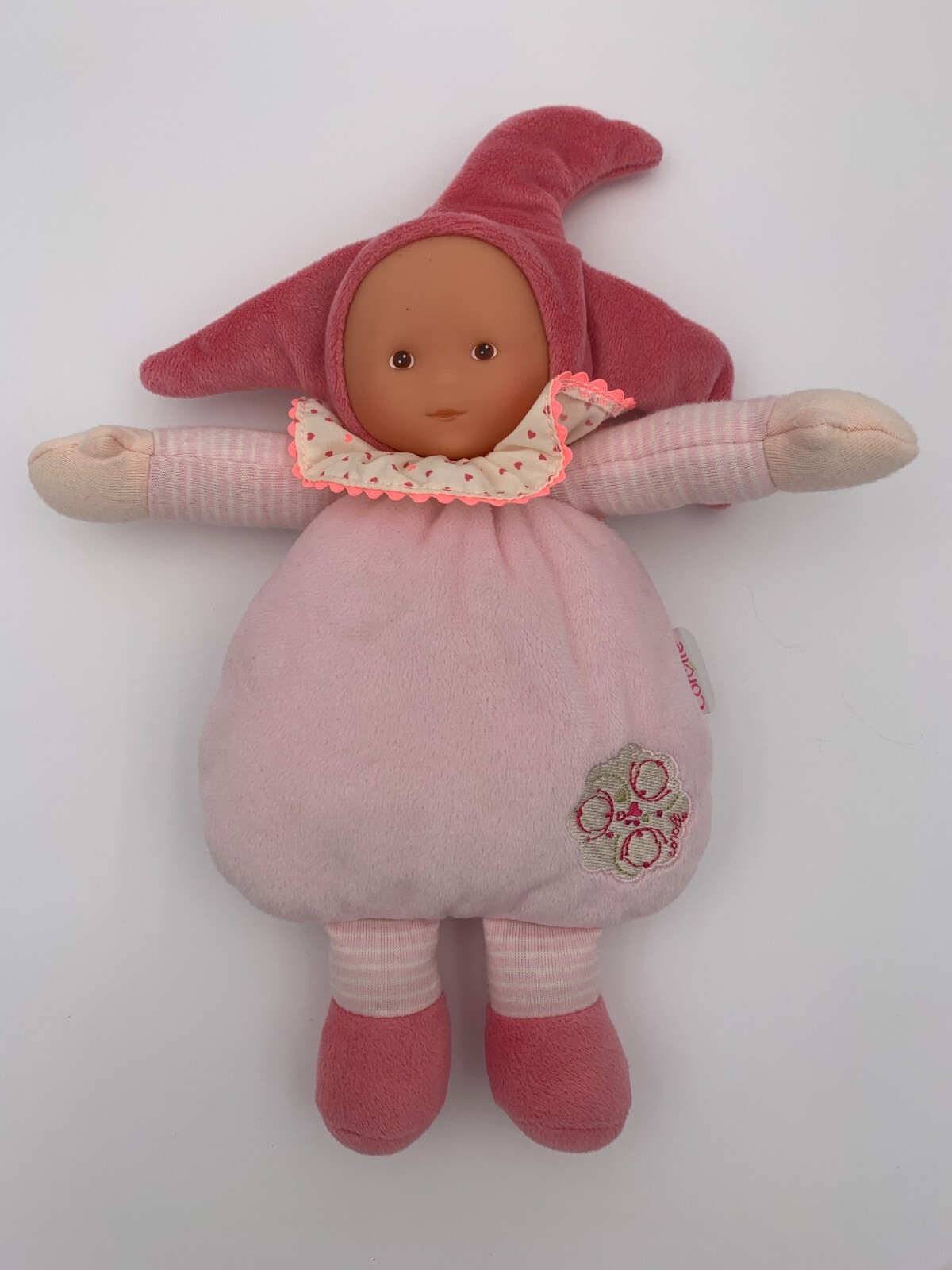 Corolle Baby Doll Vinyl Face Soft Body Rattle 2013 Washable Pink ...