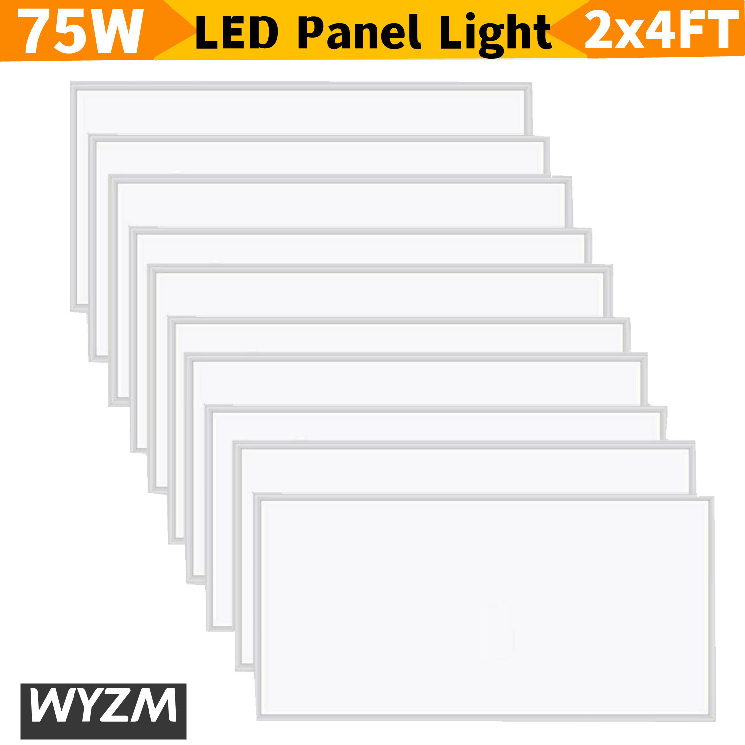 2x4 LED Flat Panel Light, 75 Watt Drop Ceiling Lights Fixture Indoor ...